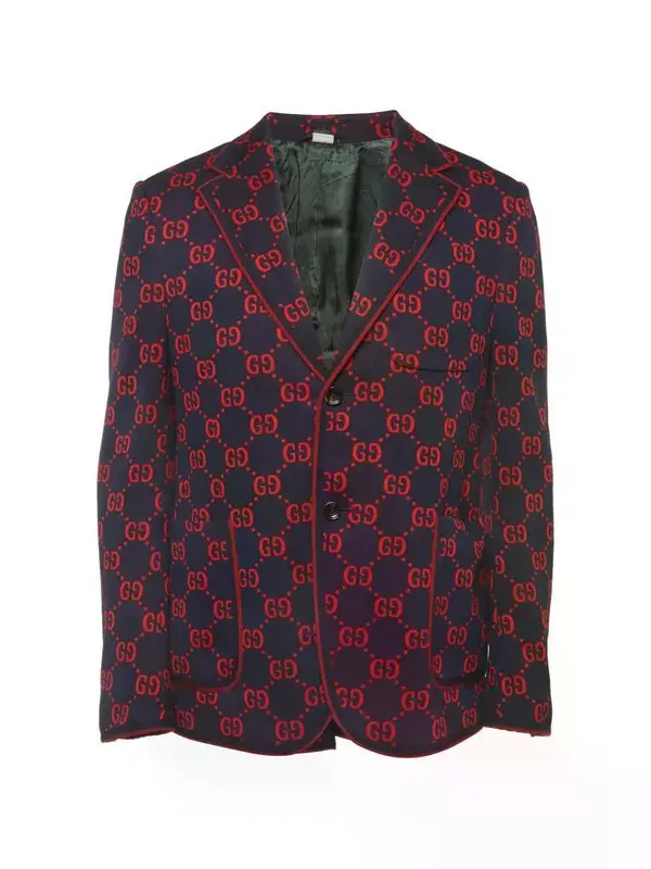 Gucci Gg Jacquard Knit Blazer
