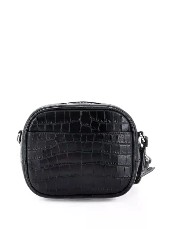 Saint Laurent Monogram Crocodile Embossed Leather Small Crossbody Bag