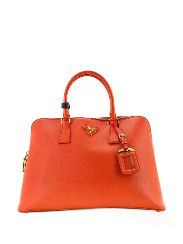 Prada Saffiano Leather Promenade Bag - Orange