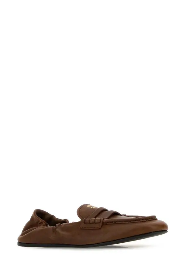 Miu Miu Nappa Leather Ruches Loafers