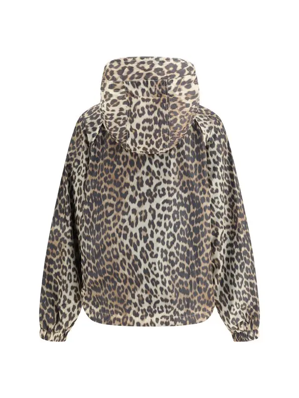 GANNI Leopard Raincoat Jacket