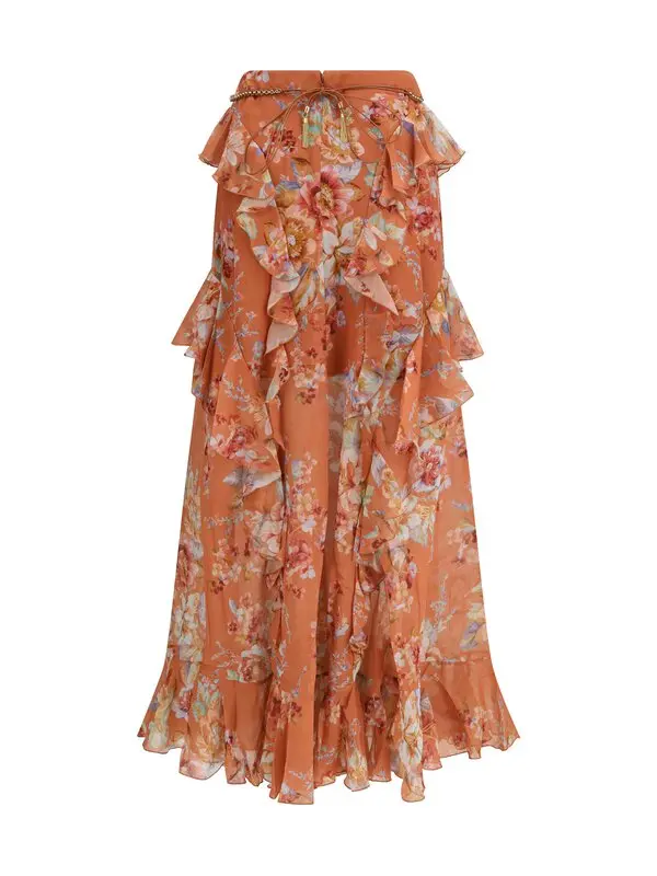 Zimmermann Long Ruffle Skirt