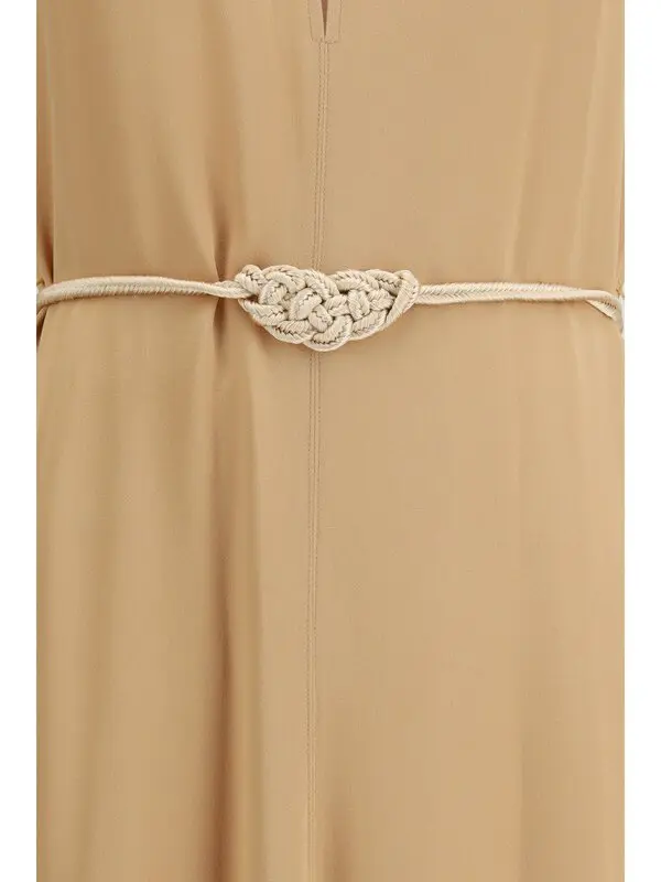 FORTE_FORTE Long Kaftan Dress With Rope Belt - Orange
