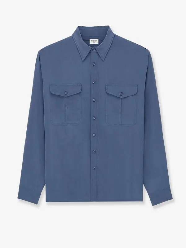 Saint Laurent Certified Viscose And Silk Shirt