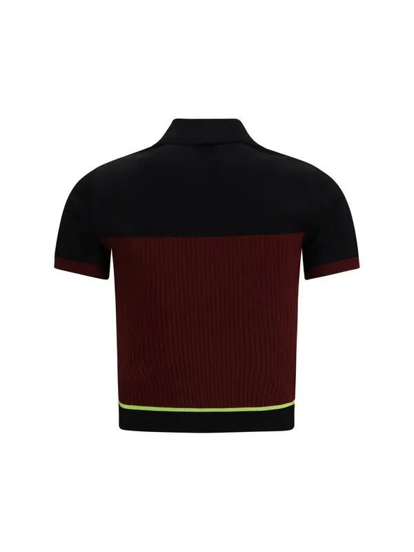 Casablanca Striped Short-sleeve Polo Shirt