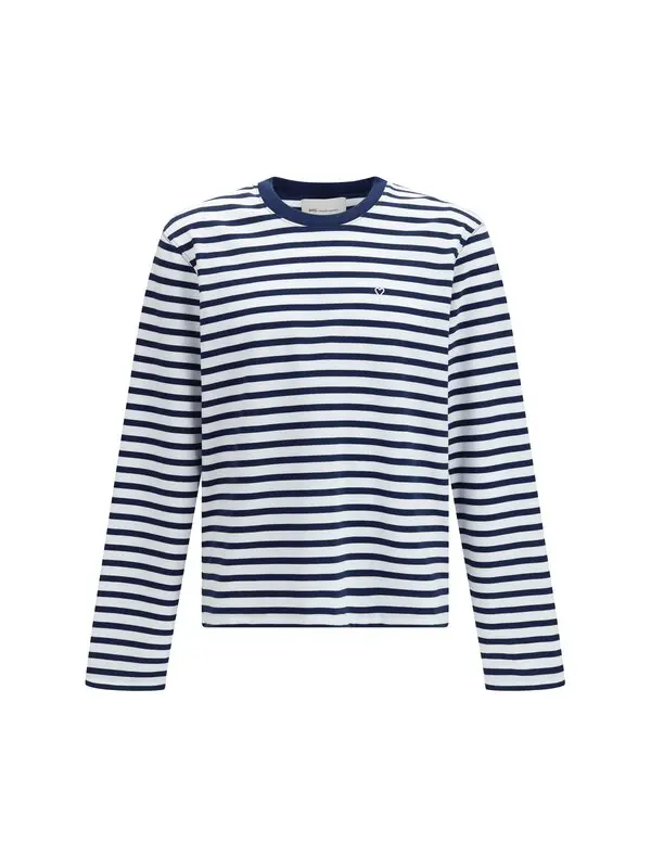 AMI Paris De Coeur Marinière Long-sleeve T-shirt - Blue