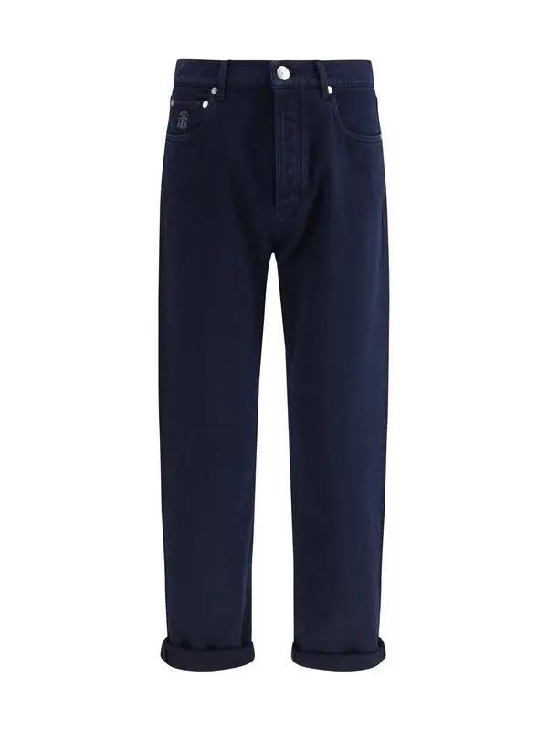 Brunello Cucinelli Garment-dyed Denim Pants - Blue