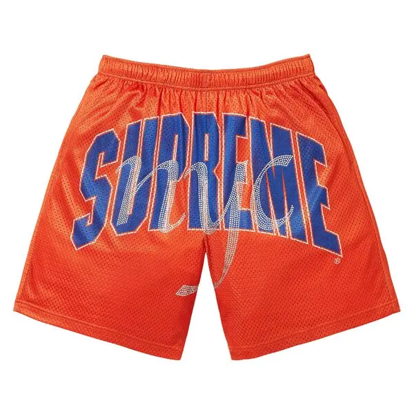 Supreme Rhinestone Mesh Short - Orange