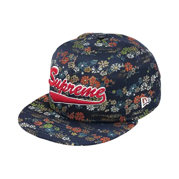 Supreme Floral Jacquard New Era Hat - Blue