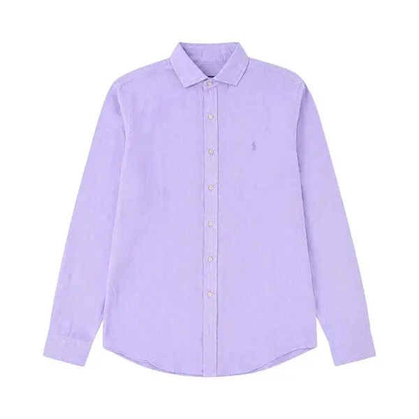 Polo Ralph Lauren Slubby Linen Sport Shirt 'powder - Purple