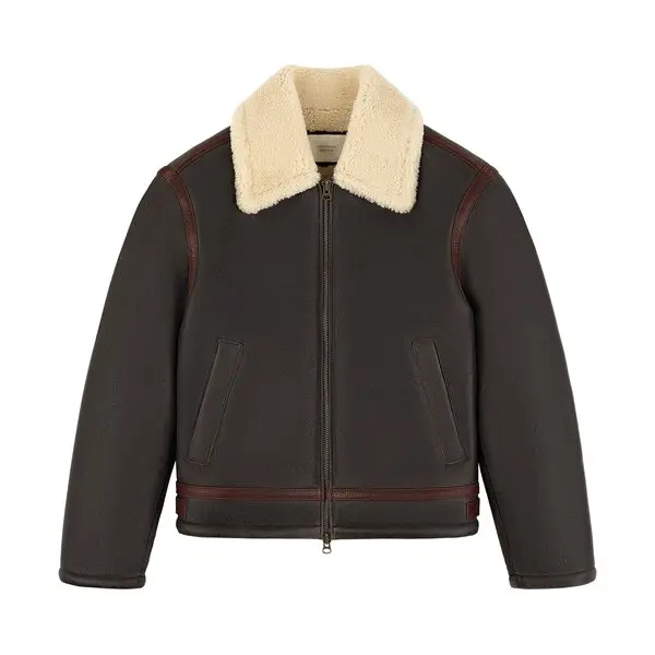 Aimé Leon Dore Shearling Aviator Jacket 'espresso