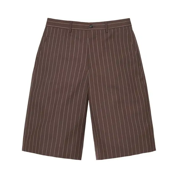 Supreme Pinstripe Wool Trouser Shorts - Brown