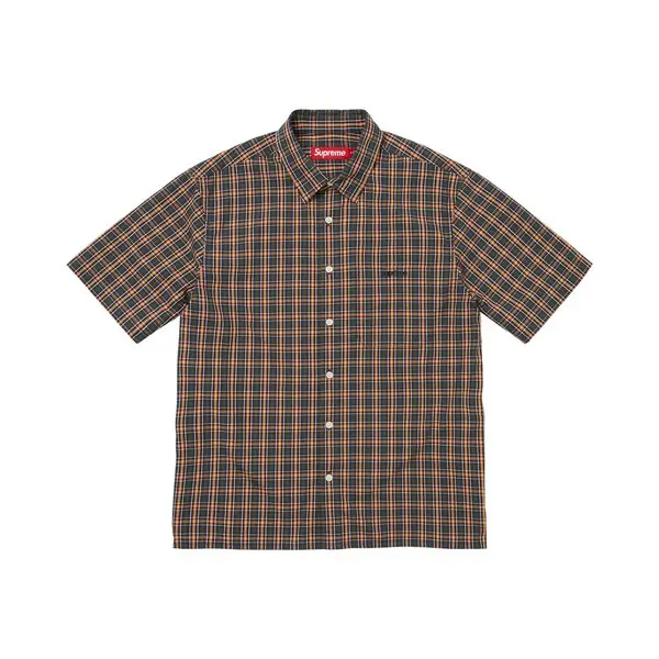 Supreme Mini Plaid Short-sleeve Shirt 'navy - Blue