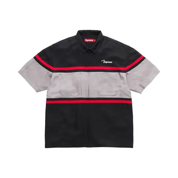 Supreme Silk Zip Up Short-sleeve Shirt