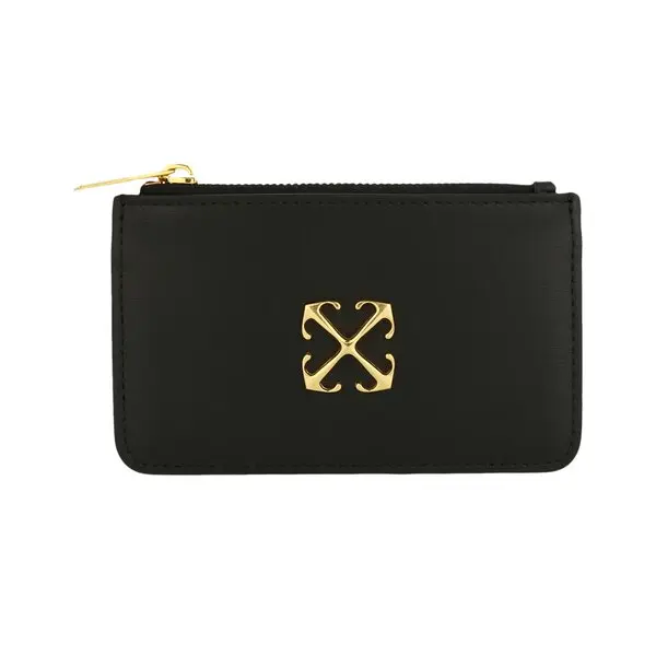 Off-White Jitney Arrows Plaque Leather Wallet - Black