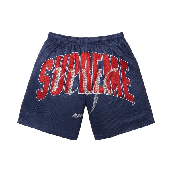 Supreme Rhinestone Mesh Short 'navy