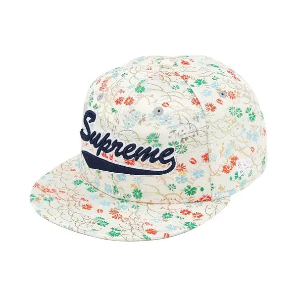 Supreme Floral Jacquard New Era Cap - White
