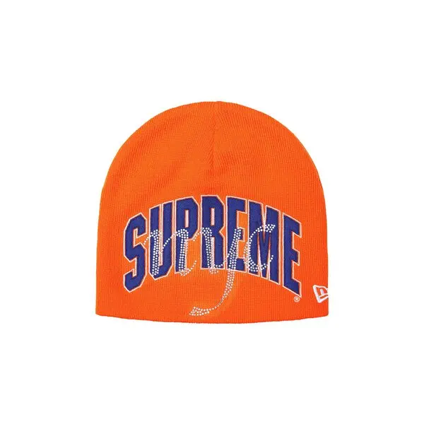 Supreme New Era Rhinestone Beanie - Orange