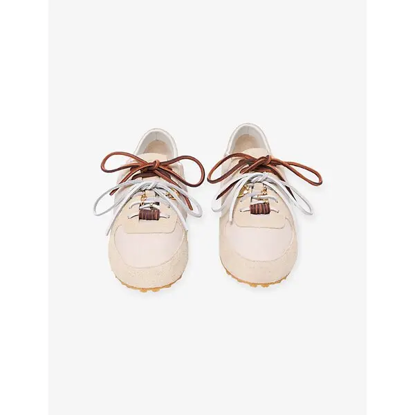 Maje Multi-lace Leather And Woven Trainers