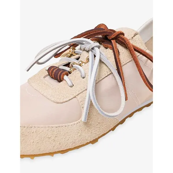 Maje Multi-lace Leather And Woven Trainers