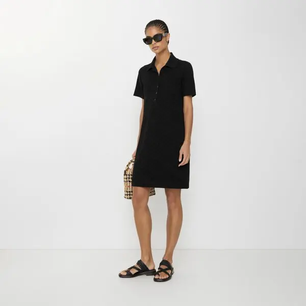 Burberry Check Wool Silk Polo Shirt Dress