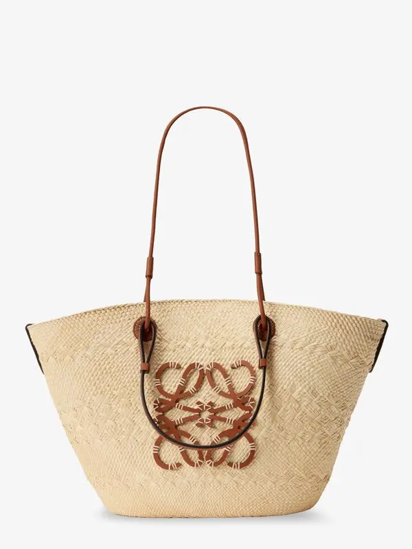 Loewe Leather And Iraca Palm Shoulder Bag - Multicolor