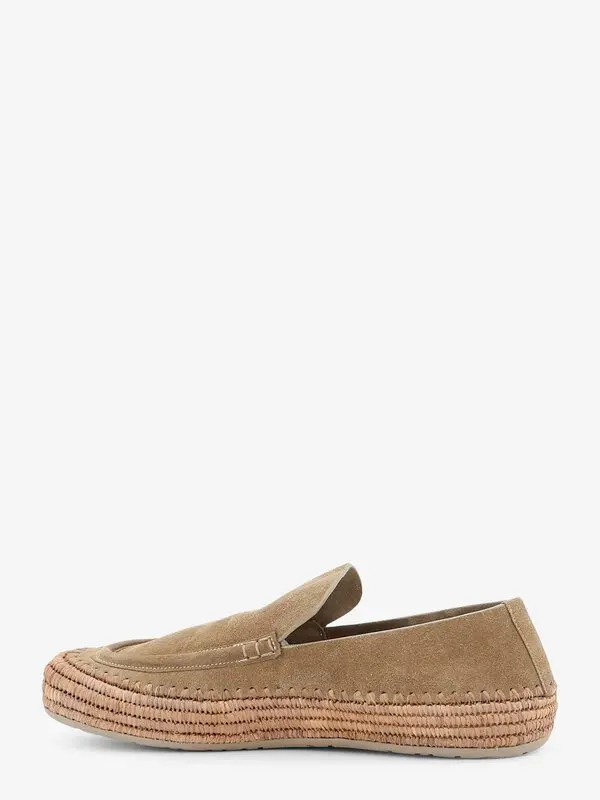Loewe Rio Suede And Raffia Loafers