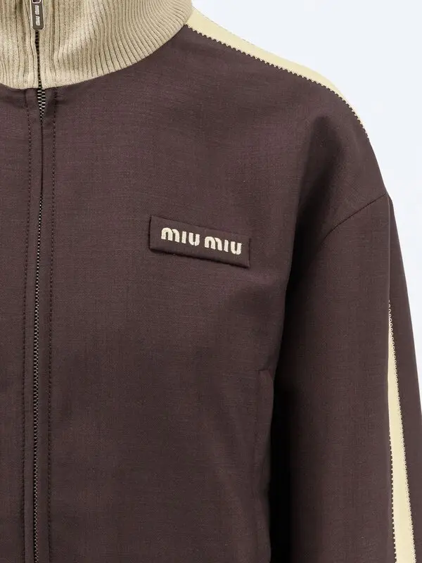 Miu Miu Mohair And Virgin Wool Cropped Jacket - Multicolor