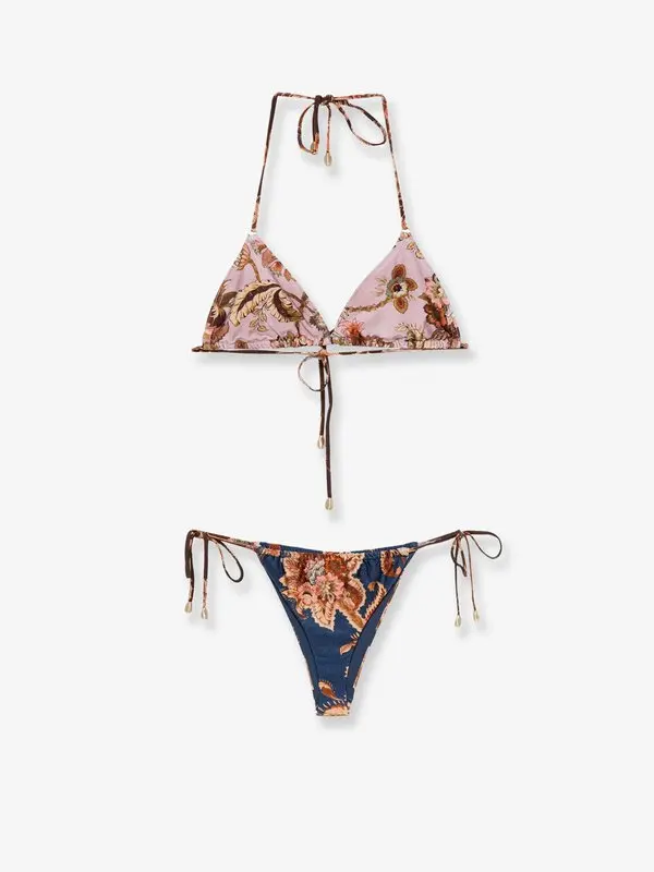 Zimmermann Aster Paisley Print Triangle Bikini - Multicolor