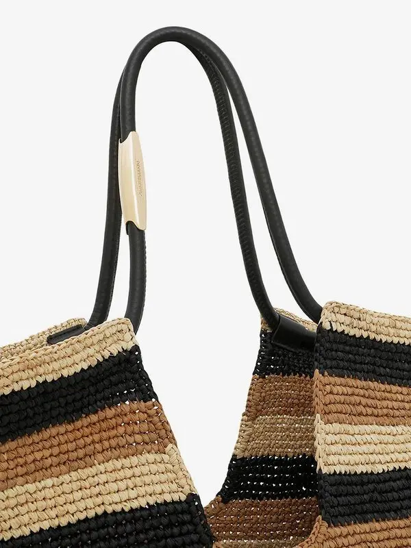 Zimmermann Golden Time Raffia Shoulder Bag - Multicolor