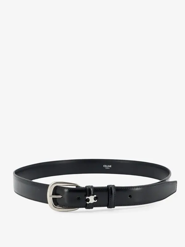 Celine Vivienne Leather Belt - Black