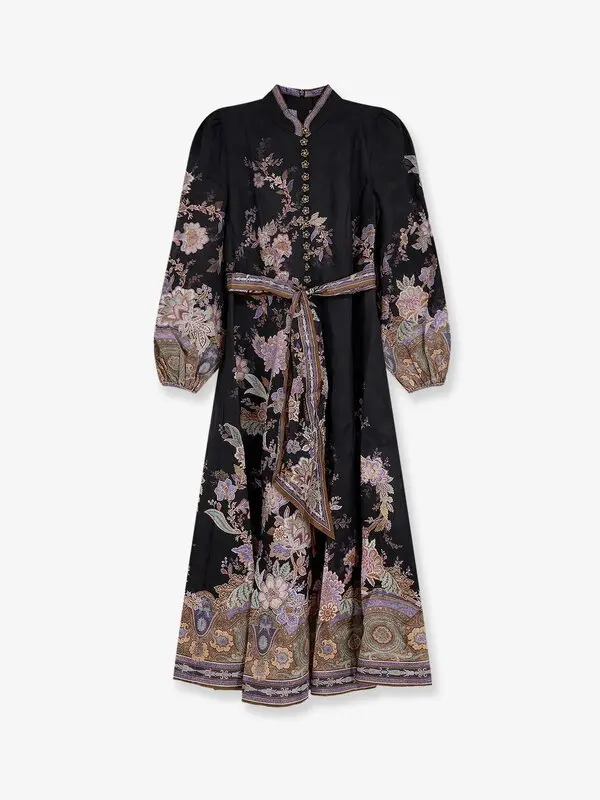 Zimmermann Luna Button Linen Dress - Multicolor