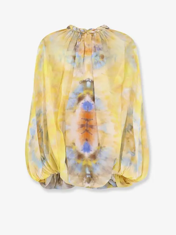 Zimmermann Alchemy Twist Billow Silk Top - Multicolor