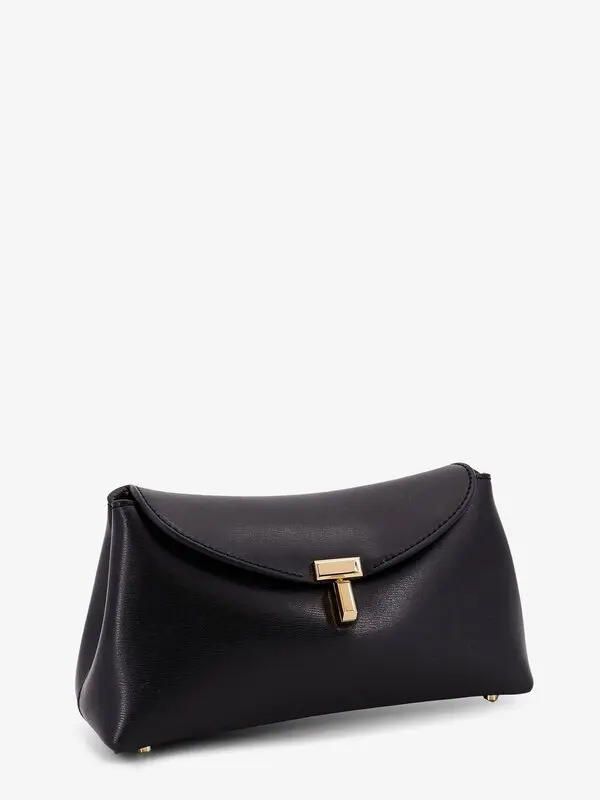 TOTEME Mini T-lock Leather Clutch - Black