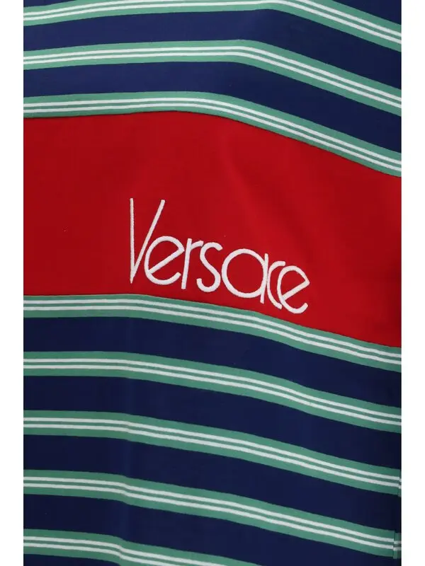 Versace Striped Cotton T-shirt - Multicolor