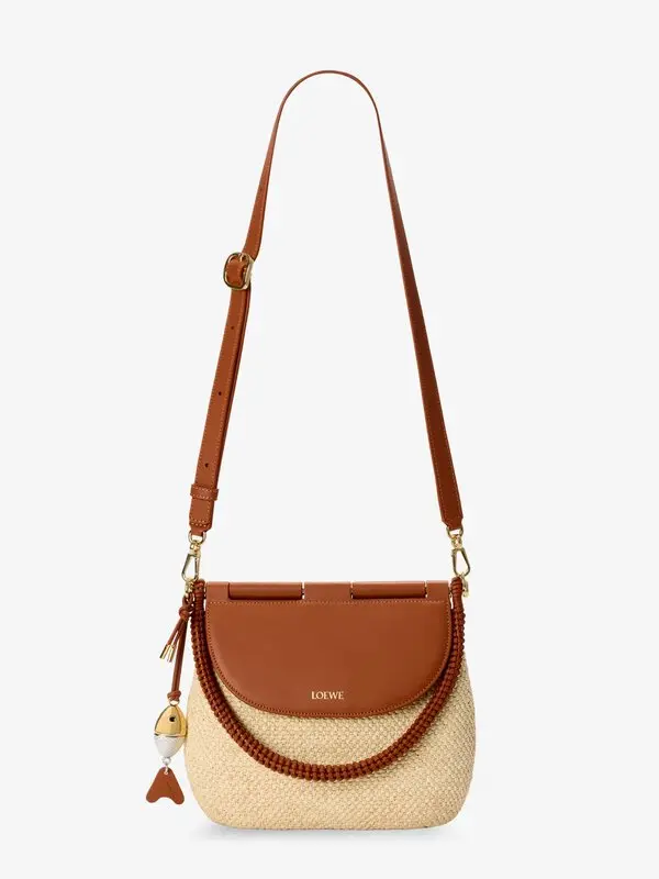 Loewe Raffia And Leather Pescador Crossbody Bag - Multicolor