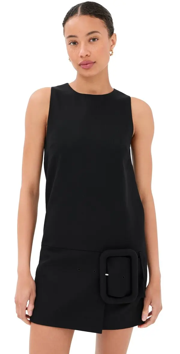 AMI Paris Big Buckle Belt Mini Dress
