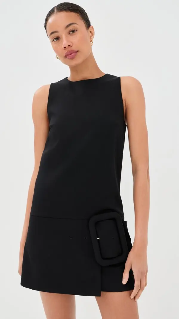 AMI Paris Big Buckle Belt Mini Dress