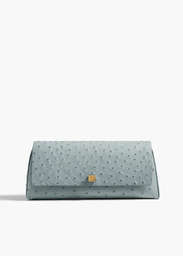 Khaite Audrey Clutch In Ostrich - Frost