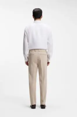 BOSS Modern-fit Trousers In A Linen Blend