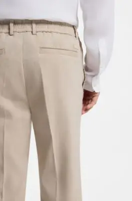 BOSS Modern-fit Trousers In A Linen Blend