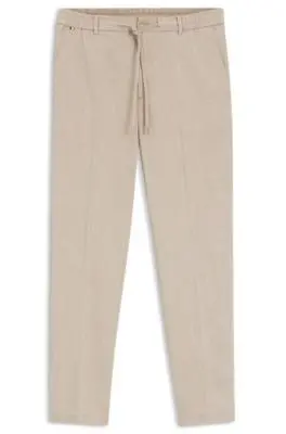 BOSS Modern-fit Trousers In A Linen Blend
