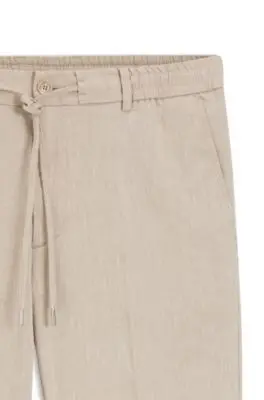 BOSS Modern-fit Trousers In A Linen Blend