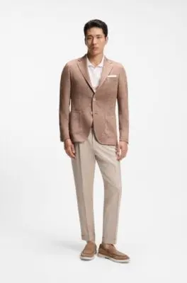 BOSS Slim-fit Jacket In Linen