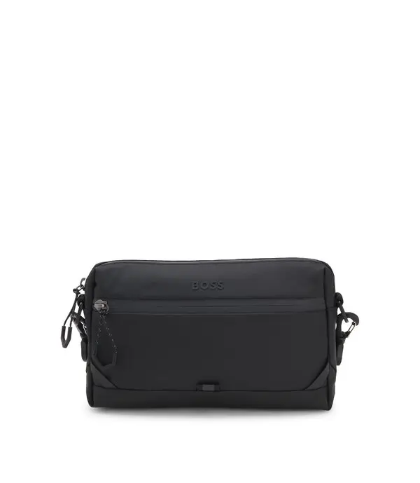 BOSS Faux-leather Crossbody Bag With Reflective Logo