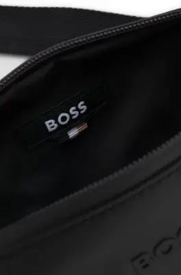 BOSS Faux-leather Crossbody Bag With Reflective Logo