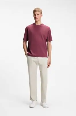 BOSS Relaxed-fit T-shirt In Ribbed Cotton