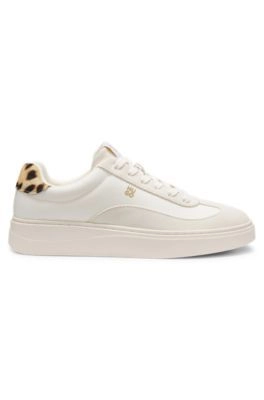 Hugo Canvas Sneakers With Leopard Print Backtab