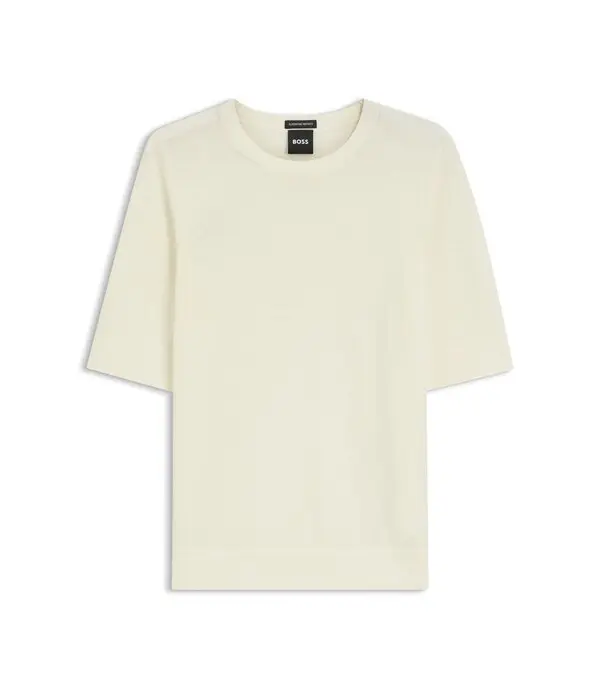 BOSS Short-sleeved Sweater In Merino Wool