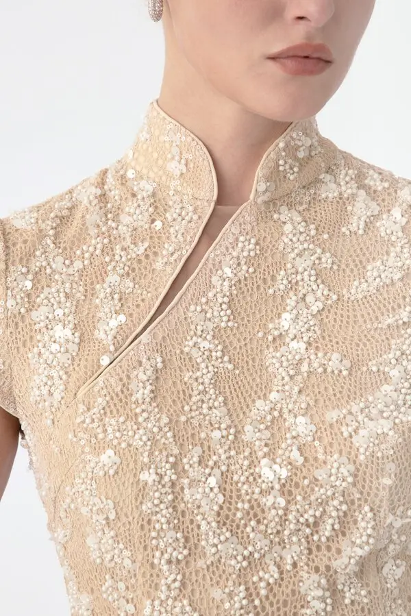 SAU LEE Lori Beaded Mini Dress
